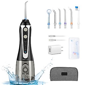 Water Dental Flosser, H2ofloss Cordless Oral Irrigator,Rechargeable Teeth Cleaners for Braces Oral Care,Waterproof and Portable for Travel with 6 Nozzles