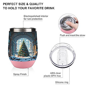 WYUSPGK 304 Stainless Steel Insulated Cup, Winter Ruins Print Smooth Rim, Durable & Reusable - Perfect for Office, Home, And Travel