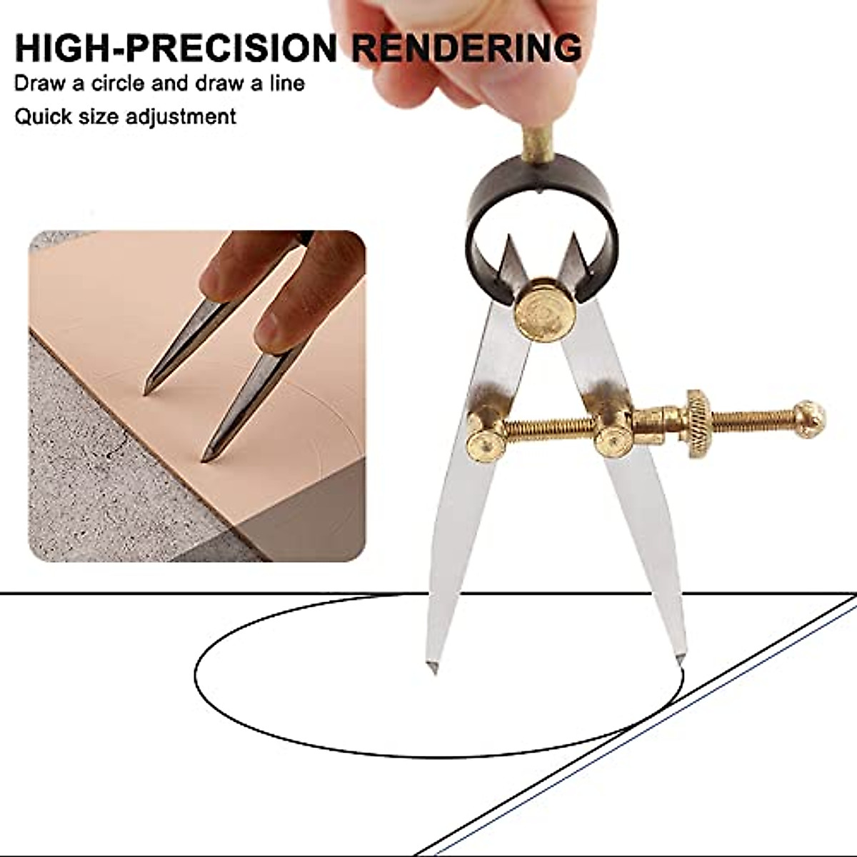 Utoolmart Spring Inside Outside Divider Caliper Set, 3 Piece 6" Quick Adjust Spring Caliper/Divider Set, Carbon Steel Measuring Tool Caliper, for Wood Turning Lathe Projects