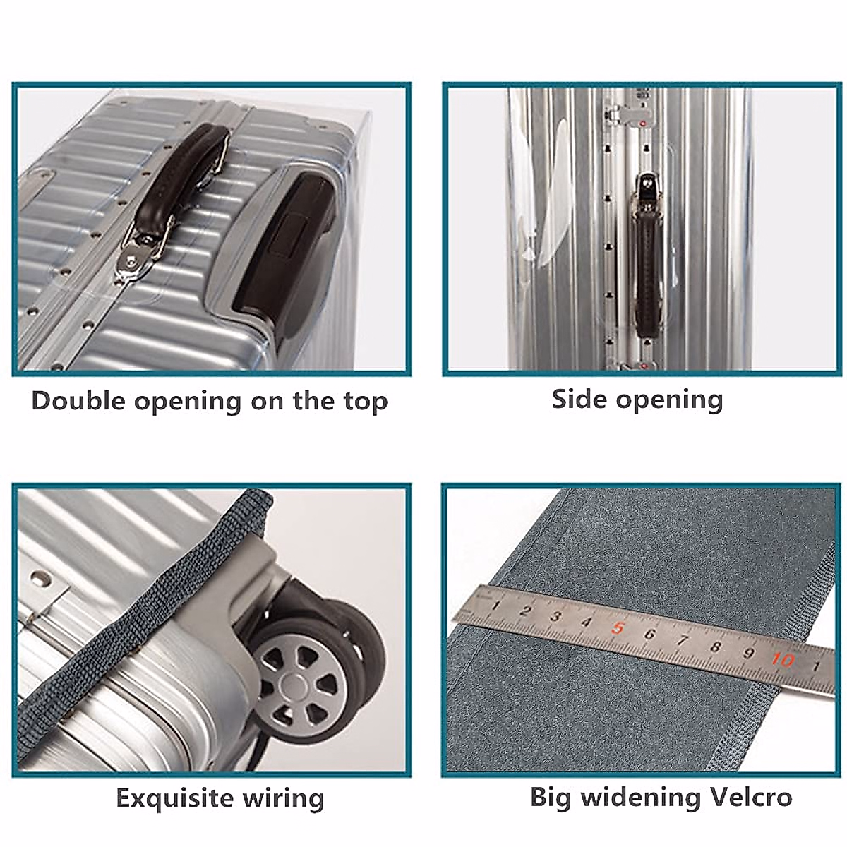 GigabitBest 28 Inch Clear PVC Suitcase Cover Protectors Suitcase Covers for Luggage Thickened suitcase protective cover for Wheeled Suitcase Suitable for 28"-29"