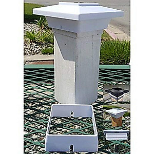 RELIGHTABLE Solar (12-Pack) Low Profile Black/White Will Fit 3.5"X3.5" and 4"x4" Post Deck Cap Fence LED Light (White)