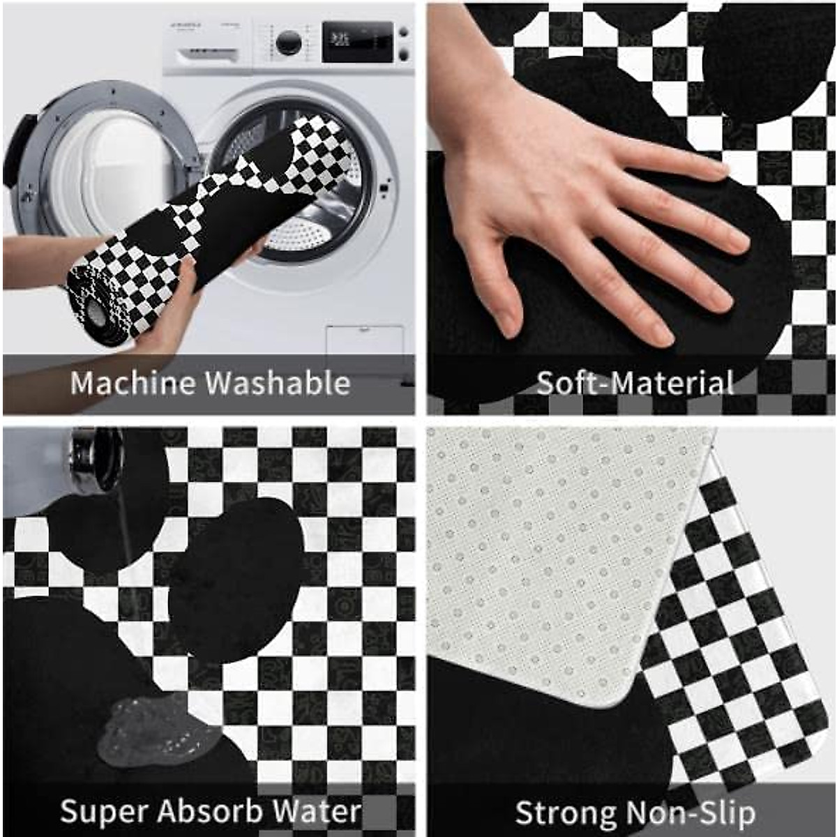 Animal Cat Pattern Kitchen Rug Mat Non Slip Anti Fatigue Standing Mat Runner Rug Washable for Kitchen Bathroom, 16x24 Inch