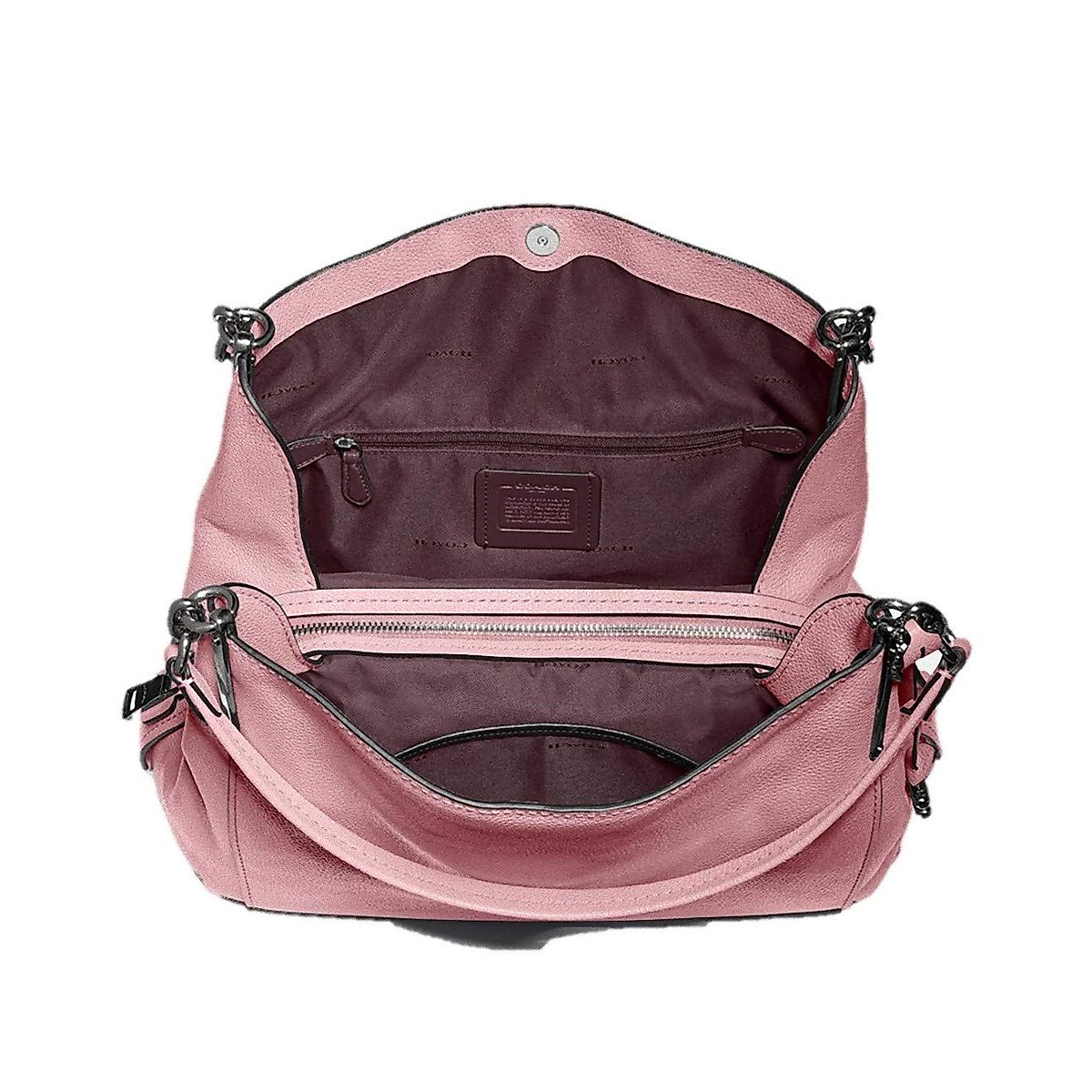 COACH Dalton 31 Leather Shoulder Bag Pewter/Aurora