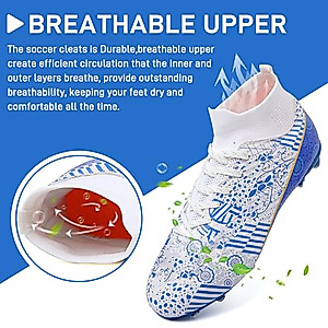 Soccer Cleats Mens Women Football Shoes Tacos de Futbol para Hombre Outdoor Tacos de Futbol High Top Cleats Turf Soccer Shoes Men Futsal Shoes Zapatos Futbol Hombre Professional Spikes AG/FG