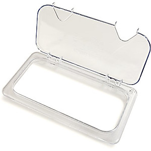 Carlisle FoodService Products 10279Z07 EZ Access Hinged Lid with Handle and Notch, Third Size, Clear