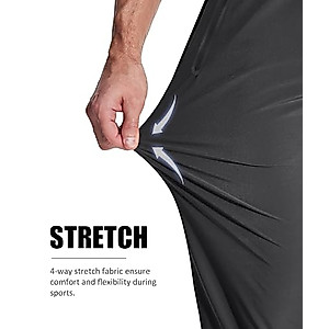 MAGCOMSEN Mens Lightweight Joggers Quick Dry Jogging Pants Stretch Walking Pants with Phone Pockets Elastic Waist Pants for Men Black