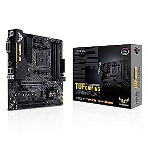 ASUS TUF Gaming B450M-PLUS II AMD AM4 (Ryzen 5000, 3rd Gen Ryzen microATX Gaming Motherboard (DDR4 4400(O.C.), USB 3.2 Gen 2 Type-A, BIOS Flashback, 256Mb BIOS Flash ROM, AI Noise Cancelling Mic