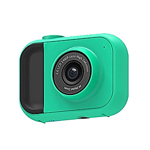 Boddenly Mini Cartoon Children's Camera,Rechargeable Electronic Camera,2 Inch IPS Display,Insertable 32G SD Card (Green, One Size)