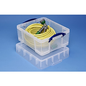 Really Useful Storage Box Plastic Lightweight Robust Stackable 18 Litre W390Xd480Xh200Mm Clear - Ref 18C