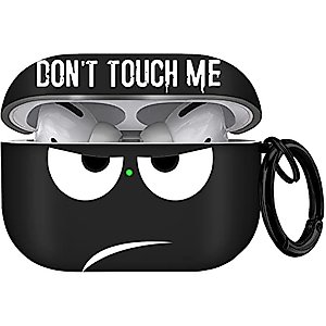 Youtec for Airpods Pro 2nd Generation Case 2022, Don't Touch Me for Airpods Pro 2 Cover with Keychain Soft Cute Shockproof Cover for Women Men Compatible Apple AirPod Pro 2, Black