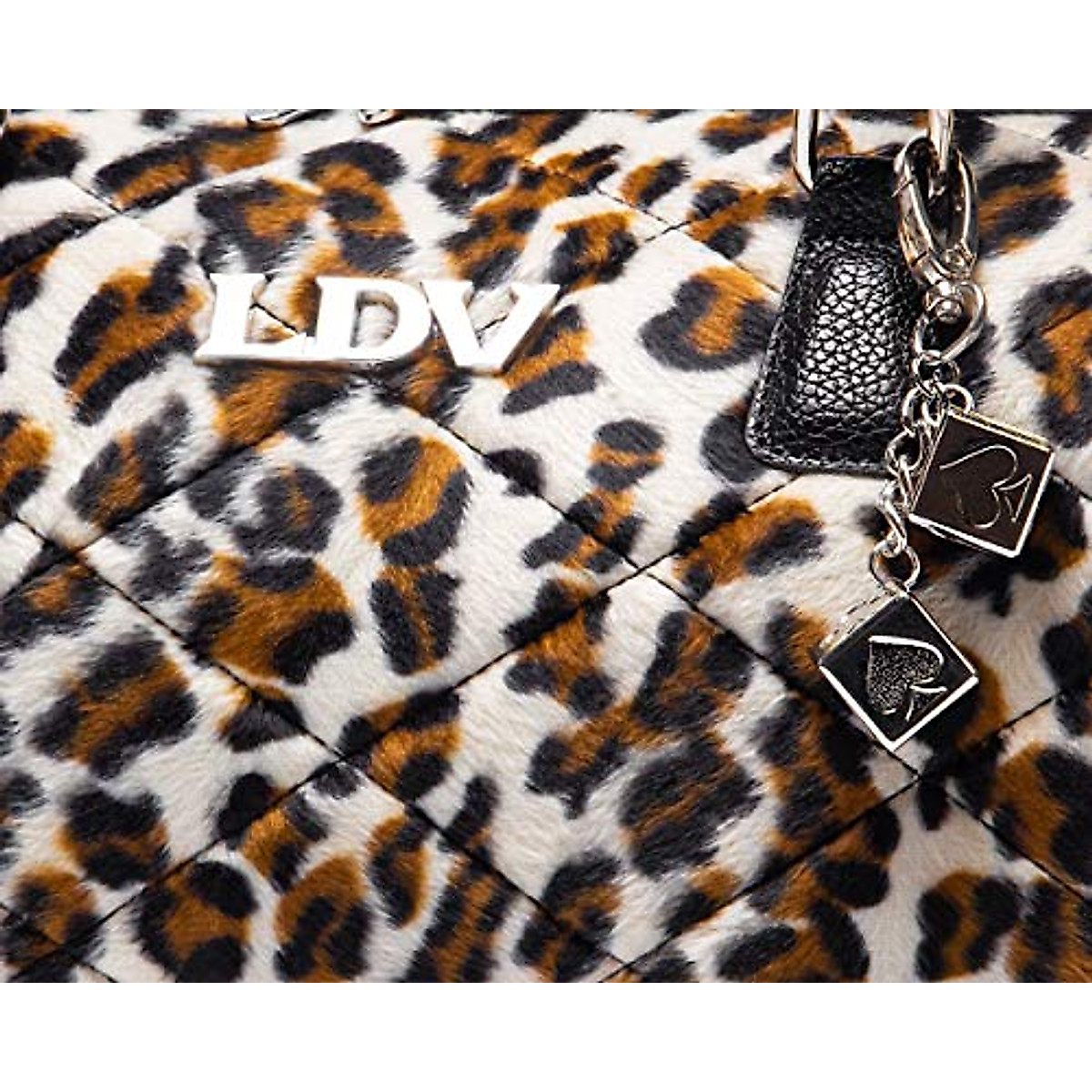 Lux de Ville Black and Leopard Valentine Tote (Large)