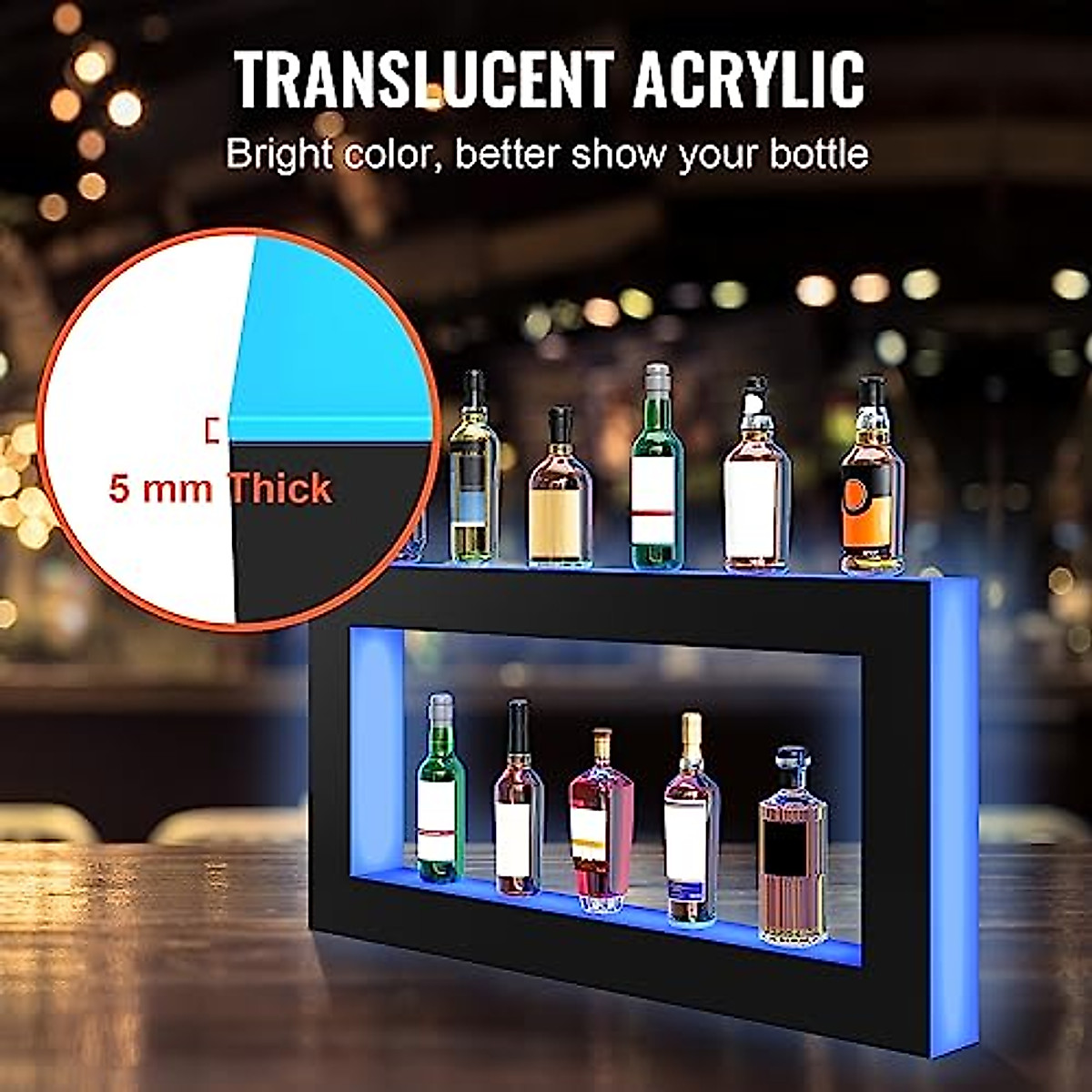 Illuminate Your Bar with VEVOR LED Display Shelf