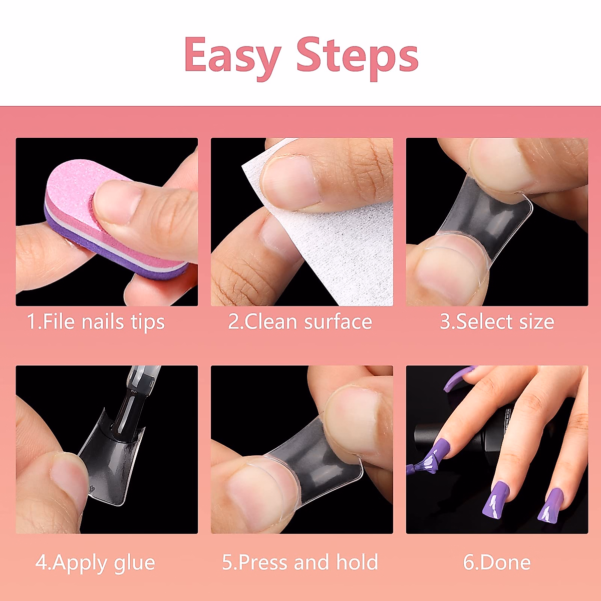 Lionvison Clear Duck Nails Tips, Short Duck Feet Nail Tips Flare Wide Press on Nail Tips for Acrylic Nails, 240PCS Half Cover False Nail Extensions Tips for Nail Salon Tech, 10 Sizes with Nail Charms