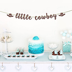 Lingtoolator Little Cowboy Banner - Western Cowboy Banner for Little Boy Birthday, Baby Shower / Gender Reveal / Boy Birthday Party Decorations