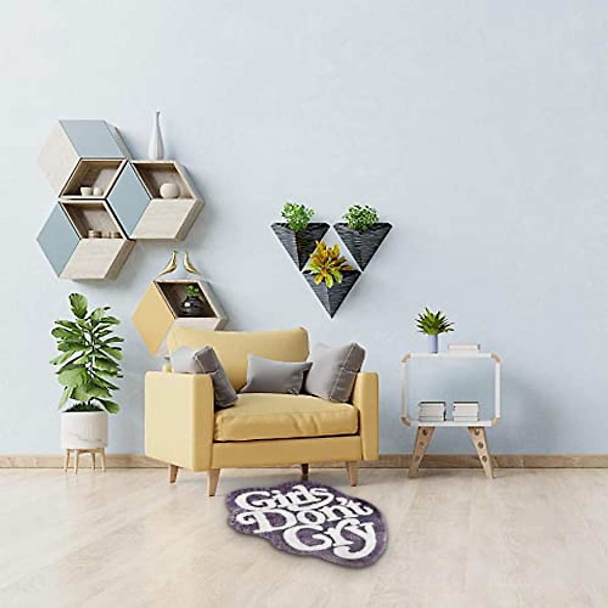 Girls Don't Cry Rug Faux Area Rug Heart Shaped Rug Carpet for Home Living Room Sofa Floor Bedroom