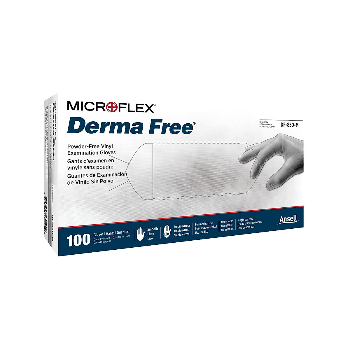DERMAFREE VINYL EXAM GLOVES XL 100PK