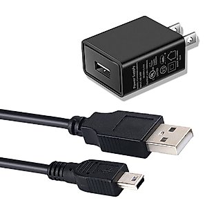 5FT USB AC Adapter Power Supply Charger Cable Cord for OneTouch Verio IQ Blood Glucose Monitoring System Meter with USB Wall Charger and Mini USB Cable(Black)