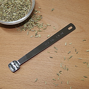 BERYLER 1/3 Teaspoon(1/10 Tbsp | 1.5 mL | 1.5 cc | 0.05 oz) Single Measuring Spoon, Small Measuring Spoon Only, Individual Tiny Measuring Spoons, Stainless Steel Mini Measuring Spoons (Square Bowl)