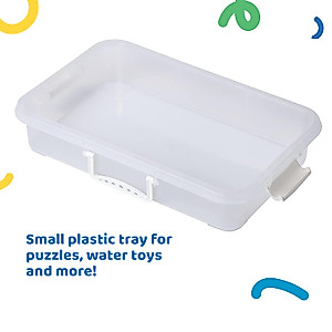 15Inch Portable Sensory Bin Play Tray with Lid, Fill with Water, Sand, Beads and More. Works with Moon Sand, Kinetic Sand, Orbeez Water Beads and More.