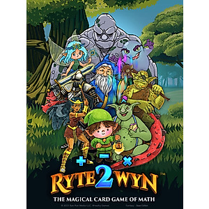 Wreathy Games Ryte2Wyn - The Magical Card Game of Math - Practice Every Addition, Subtraction and Multiplication Math Fact from 0-9 - Ages 5 & Up - Kindergarten, 1st, 2nd, 3rd, 4th & More