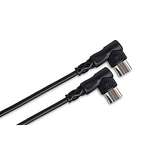 Hosa MID-303RR Right Angle 5-Pin DIN to Right Angle 5-Pin DIN MIDI Cable, 3 Feet Black, 1 Count (Pack of 1)