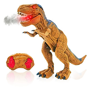 HYRENEE Remote Control Dinosaur Toy for Kids,Walking Dinosaur T-Rex Toy with Lights,Sounds & Spray, Realistic Walking Tyrannosaurus Rex Toy, Dinosaur Toys for Kids 3-5 5-7