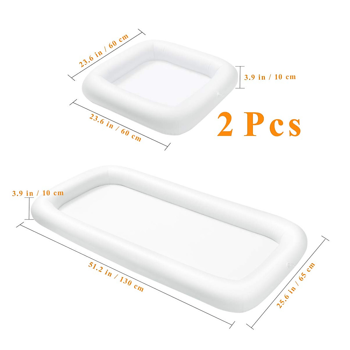 Hemoton 3PCS Inflatable Serving Bar Salad Ice Tray Food Drink Containers,Waterproof Durable Inflatable Cooler Serving Bar for BBQ Picnic Pool Party Picnic Luau,with drain plug