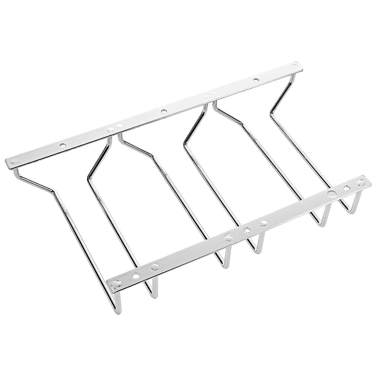 Dianoo 18cm Wine Glass Rack Under Cabinet, Wine Glass Holder, Hanging Stemware Rack, Metal Chrome Finish, 3 Rows
