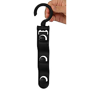 HOME-X Multifunctional Vertical Hanger, Closet Organizer, Space-Saving Shirt and Pants Hanger, Cascading Hooks for Hangers, 9 ½" L x 2" W x ¾ H, Set of 3, Black