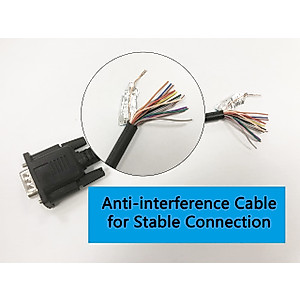 CERRXIAN 1ft VGA SVGA 15 Pin HD15 Male to Female Adapter Video Monitor Extension Cable for PC Laptop TV Porjector(mf)