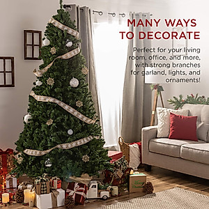 Best Choice Products 7.5ft Premium Spruce Artificial Holiday Christmas Tree for Home, Office, Party Decoration w/ 1,346 Branch Tips, Easy Assembly, Metal Hinges & Foldable Base