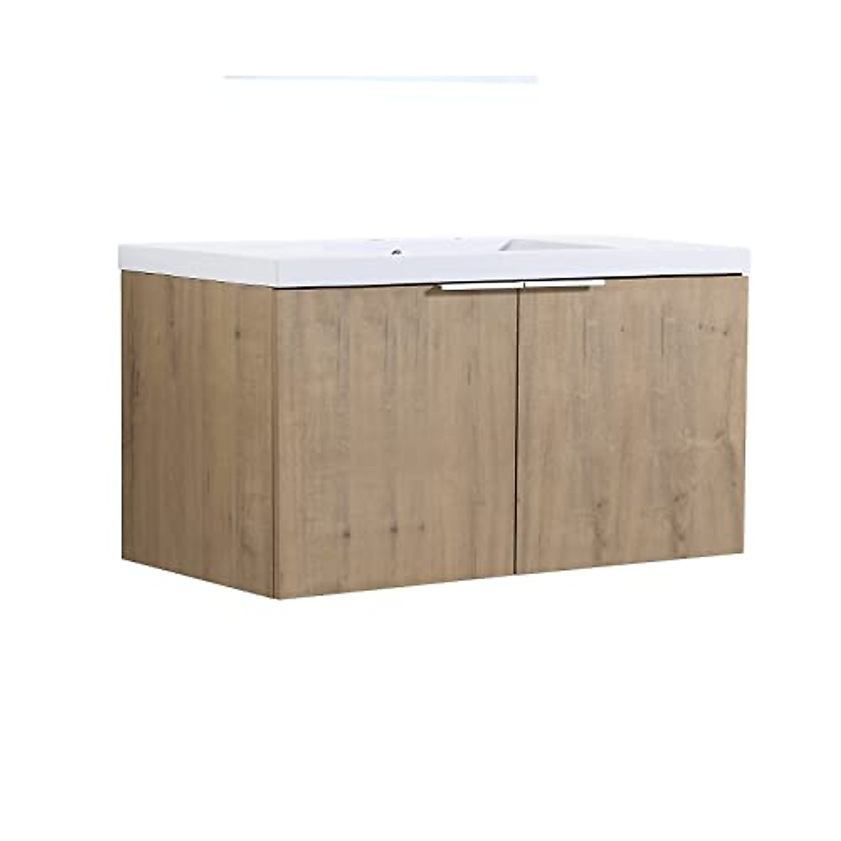 Lifeand Cabinet with Sink,Soft Close Doors,Float Wall-Mounting Design for Small Bathroom, 30'', Oak