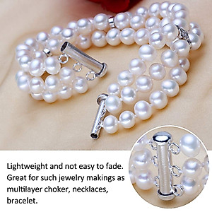 YMCAFZ Layered Necklace Spacer Clasp, 3 Strands Necklaces Slide Magnetic Tube Lock with Lobster Clasps, Jewelry Clasps Connectors for Layered Bracelet Jewelry Crafts Necklace, 2 Pack Gold and Sliver