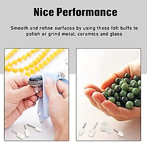 Lasnten 64 Pcs Wool Felt Polishing Tips Wheel Polishing Bits Buffing Mounted Mandrel Grinding Bits Point Mandrel Jewelry Polishing Kit Tool Accessories for Rotary Tool Attachment