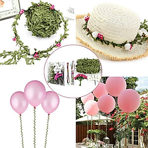 JYS365 132ft Artificial Simulation Grape Vine Eucalyptus Leaf DIY Garland Garden Wall Weddings Party Home Decor Green 40m