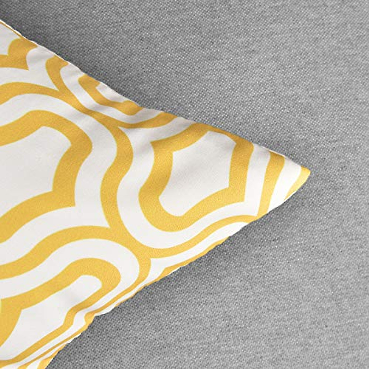 Yastouay Throw Pillow Covers Set of 6 Modern Decorative Throw Pillow Cases Geometric Pillow Covers Cushion Covers for Couch Sofa Bedroom Car (Yellow and White, 18 x 18 Inch)