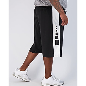 Real Essentials Men's Big & Tall Quick Dry 5X Shorts, 3 Pack - Athletic, Gym, Jogging, Running, Workout, 10'' Inseam, Breathable, Lightweight, Mid Rise