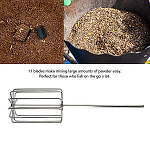 Durable Groundbait Mixer ,Fish Bait mixer,Fishing Stainless Steel Whisk Angler,obust Stainless Steel Fishing 11 Blades Equipment Whisk Tool Accessories, Fish Bait mixer,Durable Groundbait Mixer ,