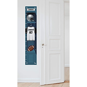 Sports Growth Chart Football Locker Custom Name Gifts for Kids Room Decor Personalized Growth Chart