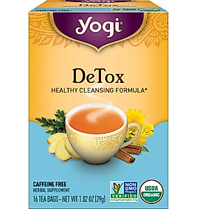 Yogi Tea - DeTox Tea (6 Pack) - Healthy Cleansing Formula with Traditional Ayurvedic Herbs - Supports Digestion and Circulation - Caffeine Free - 96 Organic Herbal Tea Bags