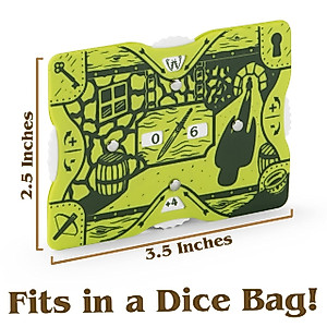 Stratagem 5-pack Pocket Health Trackers, Track Character HP, Bonuses, and Conditions for Tabletop Role-playing Games, Fits in a Dice Bag