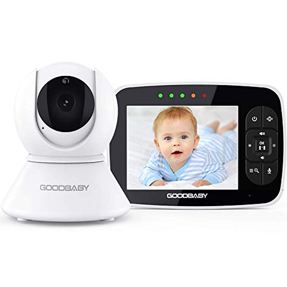 GoodBaby Baby Monitor with Remote Pan-Tilt-Zoom Camera|Keep Babies Safe with 3.5” Large Screen, Night Vision, Talk Back, Room Temperature, Lullabies, 960ft Range1