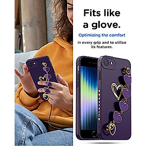 AICase iPhone SE 2022 Case,iPhone 3rd/2020/2nd gen/iPhone 8/7 Case for Women with Full Camera Lens Protection and Hand Strip Loop, Silicone Heart Girly Cute Soft Slim Shockproof for iPhone 8/7/SE_6