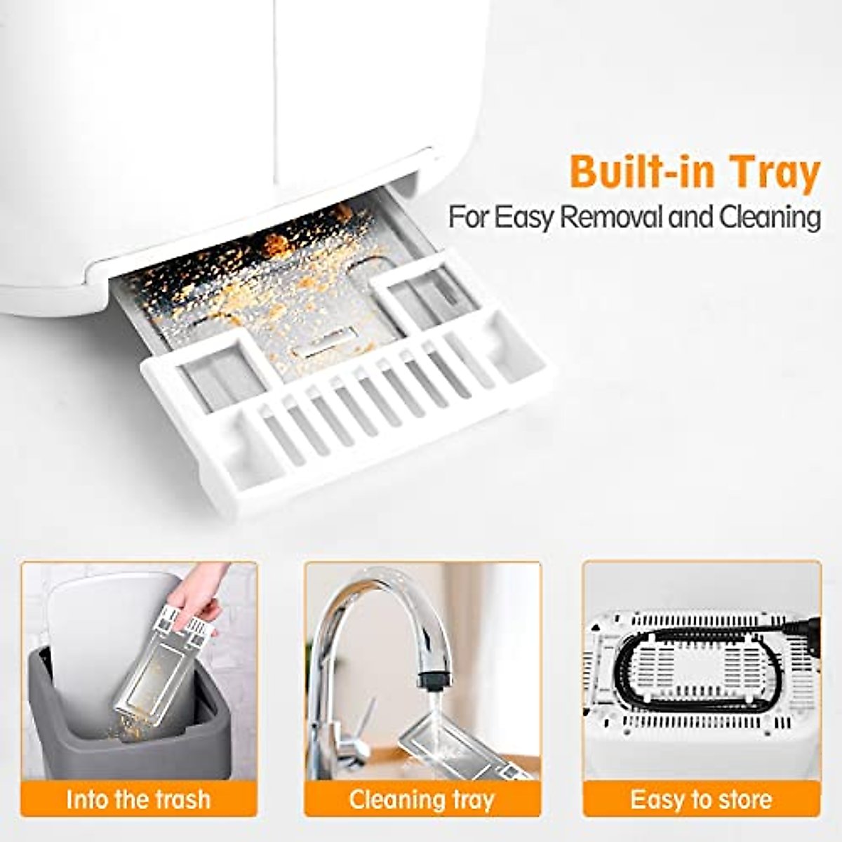 Toaster 2 Slice, White 1.5" Wide Slot 2 Slice Toaster with 7 Bread Shade Settings and Warming Rack, Defrost/Reheat/Stop Function, Removable Crumb Tray