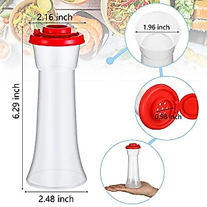 Set of 4 Hourglass Salt and Pepper Shakers with Lids Large Moisture Proof Salt Shaker Pepper Food Containers for Home Kitchen Restaurant Camping, Red and Blue