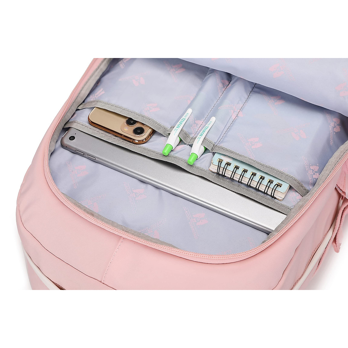 Hey Yoo Backpack for Girls Bookbag Cute School Bag College Middle High Elementary School Backpack for Teen Girls (Pink)