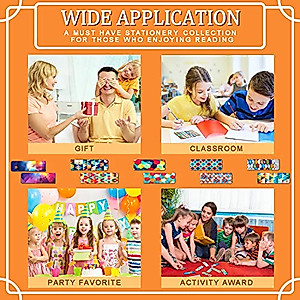 36 Pieces Optical Magnetic Bookmarks Laminated Magnet Book Markers Colorful Magnetic Page Clips Bookmarks for School Office Teacher Student Classroom Stationery Supply, 18 Designs