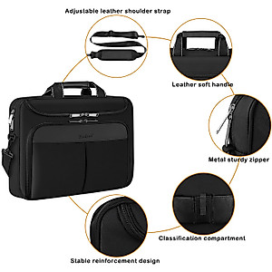 Enkinil 15.6-16.2 inch Waterproof Protective Laptop Messenger Briefcase with Adjustable Shoulder Strap Men Women Travel/Business Bag Compatible with Macbook Pro 16 inch A2141/A2485