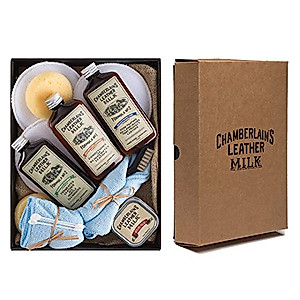Leather Milk Leather Restoration Kit - Heal & Restore Antique Leather. Cleaner, Conditioner, Water Protectant, Healing Balm, Detailing Brushes, Pads, & More! All-Natural. Made in USA