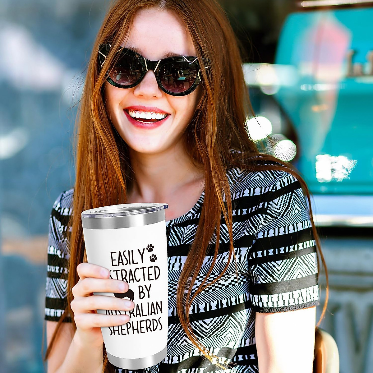 Australian Shepherd Dog Mom Gifts for Women, Animal Lovers, Funny Gag Gifts with 20oz Wine Tumblers